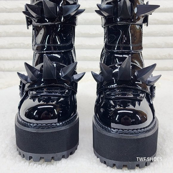 Demonia | Shoes | Demonia Assault Shiny Black Patent Claw Spiked ...